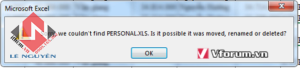 1️⃣【 2025 】Sửa Lỗi Excel: Sorry, We Couldn't Find PERSONAL.XLS. It Was Possible It Was Moved ...